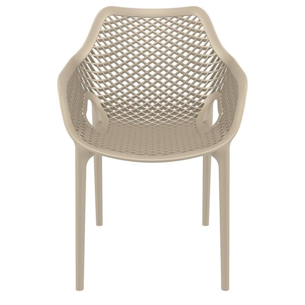 Compamia Air XL Outdoor Patio Dining Arm Chair in Taupe (Set of 2)
