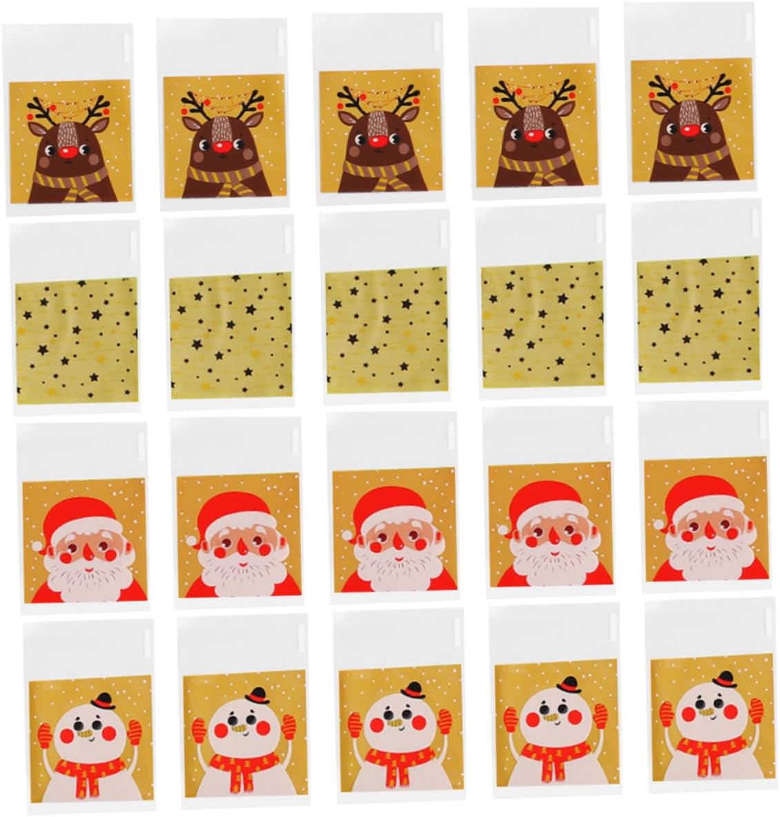 Cabilock 400pcs Baking Plastic Self-adhesive Bag Self Adhesive Biscuit Bag Christmas Treat Bags Cookie Gift Bags Plastic Packaging Bags Bake Bag Candy Bag Cookie Bag Elder or Baking Bag Red