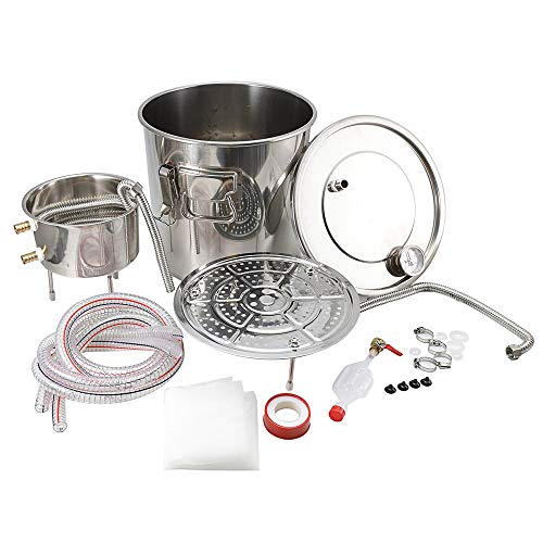 BEAMNOVA 22L 5.81 Gal Oil Still Kit, Stainless Steel Home Build-in Thermometerā¦