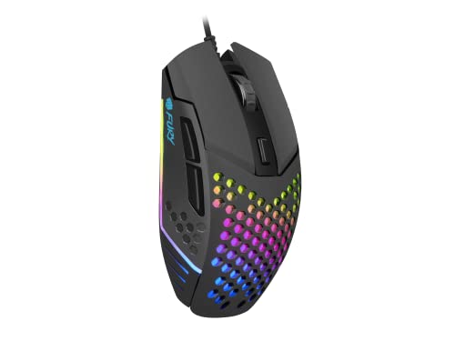 Fury Battler - USB Gaming Mouse, 6400 dpi, 6 Buttons, Optical, RGB Backlight, Lightweight, Black