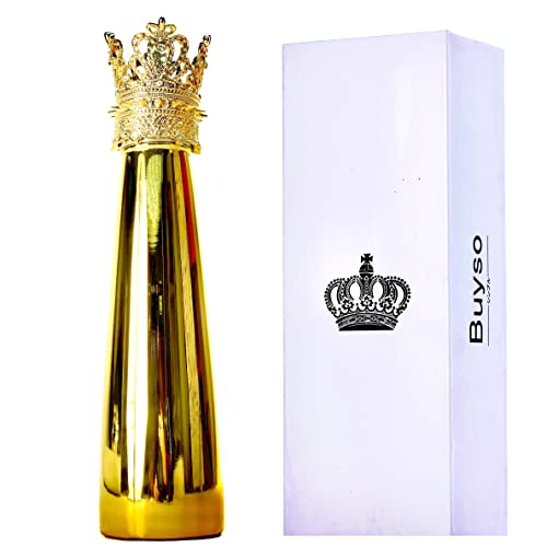 Buyso Luxury Golden Water Bottle Bling Water Bottle Reusable Insulated Stainless Steel Bling Premium Aesthetic Gift (Eletroplat Golden)
