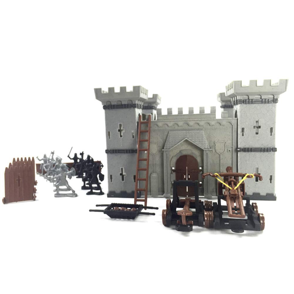 Medieval Castle Toy, Castles Knights Soldiers Model Kit Knight Figures Playset Fort Building Kit, DIY Assembled Castle Model Set, Playset Gifts(Type A)