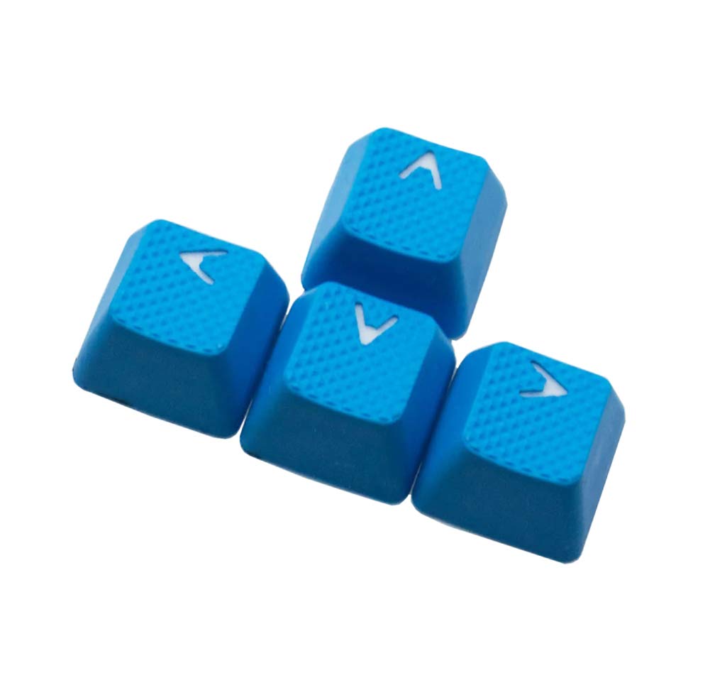 Tai-Hao Rubber Gaming Backlit Keycaps Set - 8 Keys Rubberized DoubleShot Key Caps for Cherry MX Mechanical Keyboards Compatible OEM Include Key Puller (Blue-8 Keys)