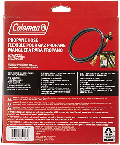Coleman Gas Grill | Portable Propane Grill | RoadTrip 285 Standup Grill, Black & High-Pressure Propane Hose and Adapter