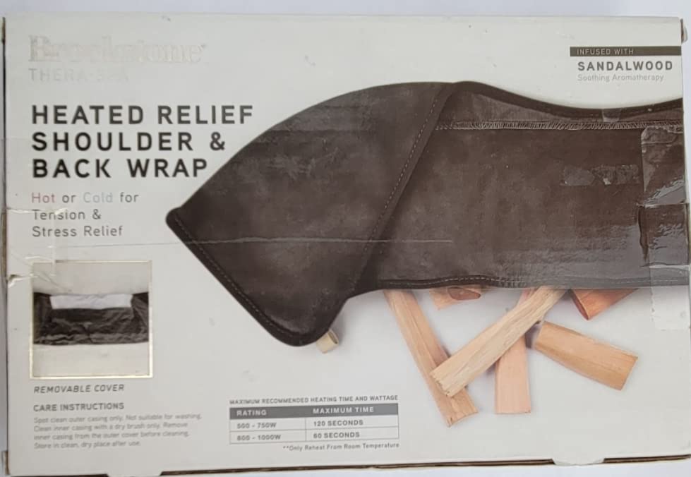 Brookstone Thera-Spa Heated Relief Shoulder and Back Wrap Hot or Cold for Tension & Stress Relief