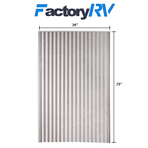 Camper Comfort RV Pleated Folding Doors | Camper Folding Door | RV Folding Door | Closet Folding Door (36" W x 75" H, Grey)
