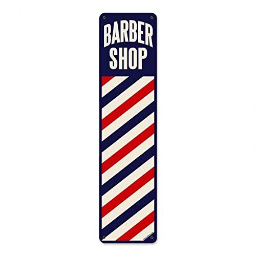 Barber Shop Tin Metal Sign Barbers Pole Striped Hair Stylist Salon,16" X 4"
