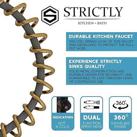 Bundle of Gold Pull Down Sprayer Kitchen Faucet with Stainless Steel Dish Drying Rack – Kitchen Sink Faucet with Dual Function Spray Head and 360 Swivel Spout - Gold 21 X 13” Roll Up Dish Drying Rack