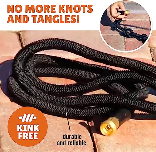 Big Boss X-Hose Pro Expandable Garden Hose 100 Ft, Heavy Duty Lightweight Retractable Water Hose, Flexible Weatherproof, Crush Resistant Solid Brass Fittings, Kink Free as Seen on TV