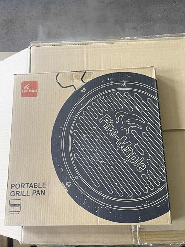 Fire-Maple Camping Griddle Plate | Nonstick Outdoor Portable Grill Pan for Stovetop | BBQ Gas Griddle Pan for Camping Stove Ridged Surfaces 31 X 31cm