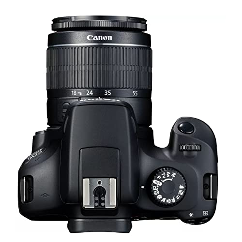 Canon EOS 4000D / Rebel T100 DSLR Camera w/EF-S 18-55mm F/3.5-5.6 Zoom Lens + 64GB Memory, Filters,Case, Tripod, Flash, and More (34pc Bundle)