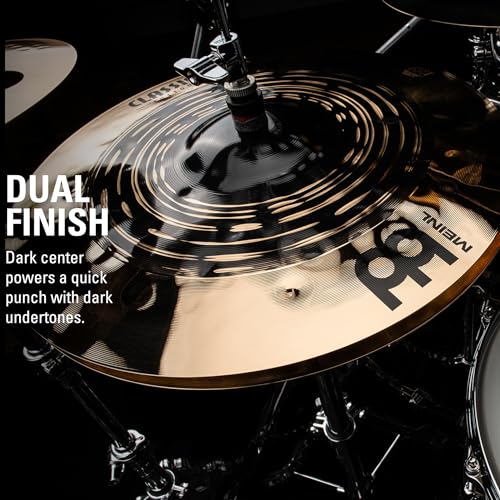 Meinl Cymbals Classics Custom Dual 15" Hihat Cymbal Pair for Drum Set, Dark/Brilliant — Made in Germany — B12 Bronze, 2-Year Warranty, (CC15DUH)