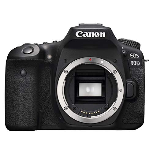 Canon EOS 90D DSLR Camera w/EF-S 18-55mm F/4-5.6 STM Zoom Lens + 64GB Memory Card, Case, Hood, Tripod, Grip-Pod, Filter, Professional Photo Bundle(24pc) (Renewed)