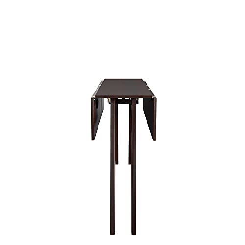 COSCO 48" x 30" Wood Drop-Leaf Dining & Console Table, Dark Mahogany