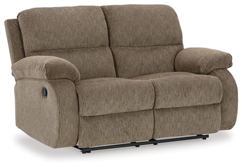 Signature Design by Ashley Scranto Contemporary Manual Reclining Loveseat, Light Brown