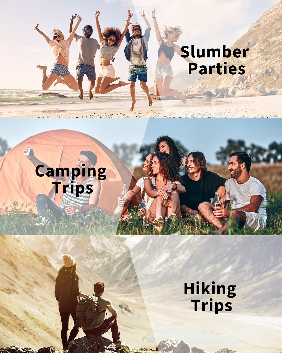 AODOER Sleeping Bag - Sleeping Bag for Adults with Compression Sake - 3 Season Waterproof Camping Sleeping Bags - Portable and Lightweight - Backpack Sleeping Bag (Orange)