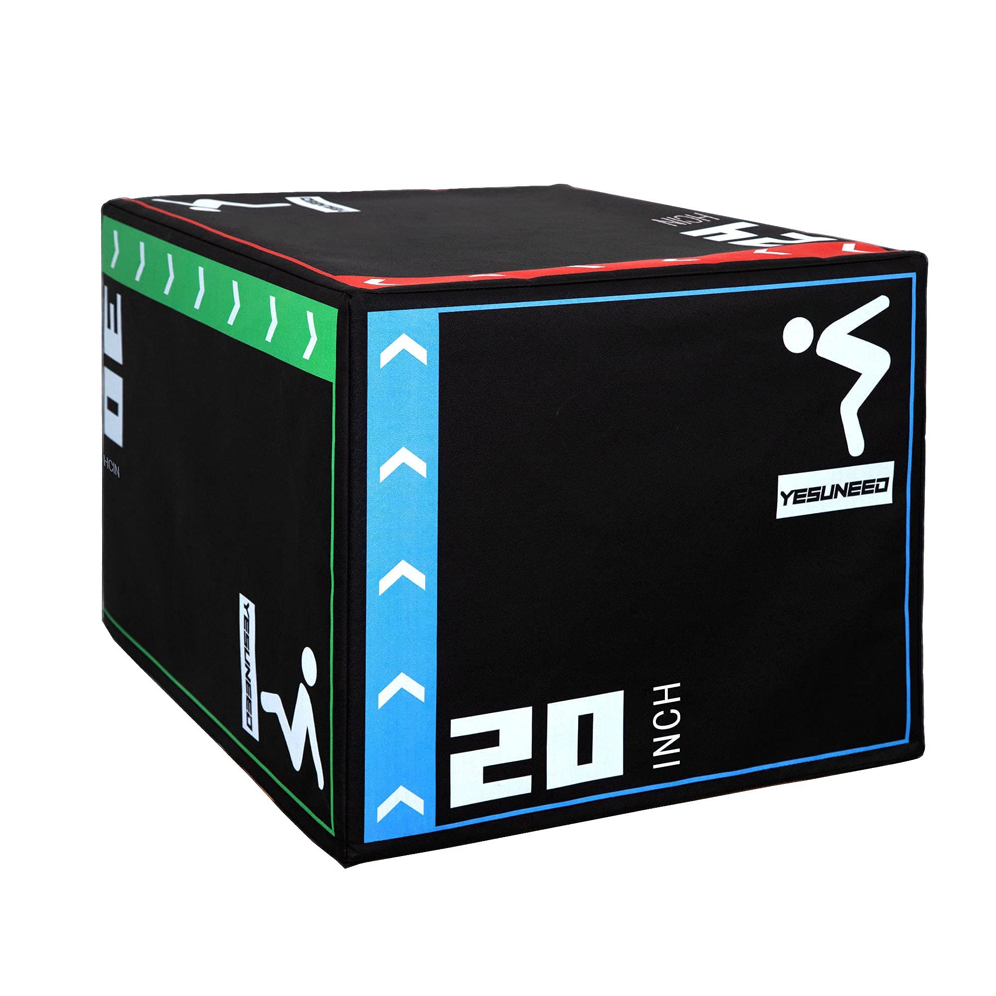 Holleyweb 3 in 1 Foam Plyometric Jump Box Jump Training & Conditioning-Plyo Jump Box for Jump Training Fitness Workout Exercise