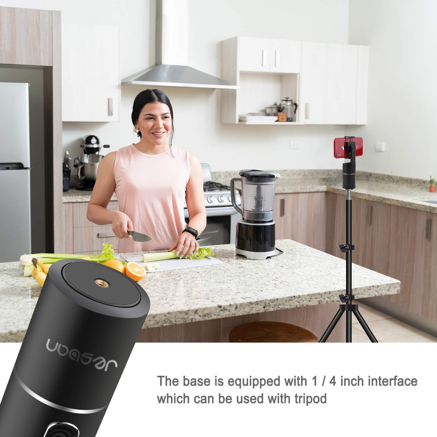 Auto Face Tracking Tripod, 360° Rotation Phone Camera Mount with Selfie Ring Light, No App, Battery Operated Smart Shooting Holder for Live Vlog (Black)