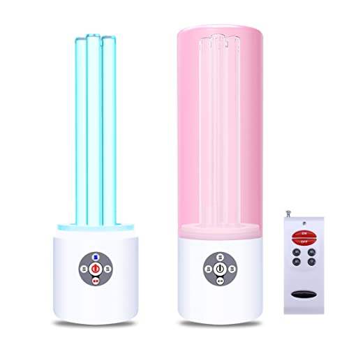 COTTON KNIGHT, UV Light Sanitizer, 55W UVC Germicidal Lamp, Air and Surface Sterilization, Kills 99.99% Germ Mites Molds, Room/Bathroom/Basement up to 750 sqft, 1Y Warranty (Pink with Ozone)