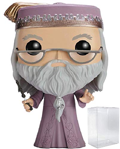 Harry Potter - Albus Dumbledore with Wand Funko Pop! Vinyl Figure (Bundled with Compatible Pop Box Protector Case), Multicolor, 3.75 inches