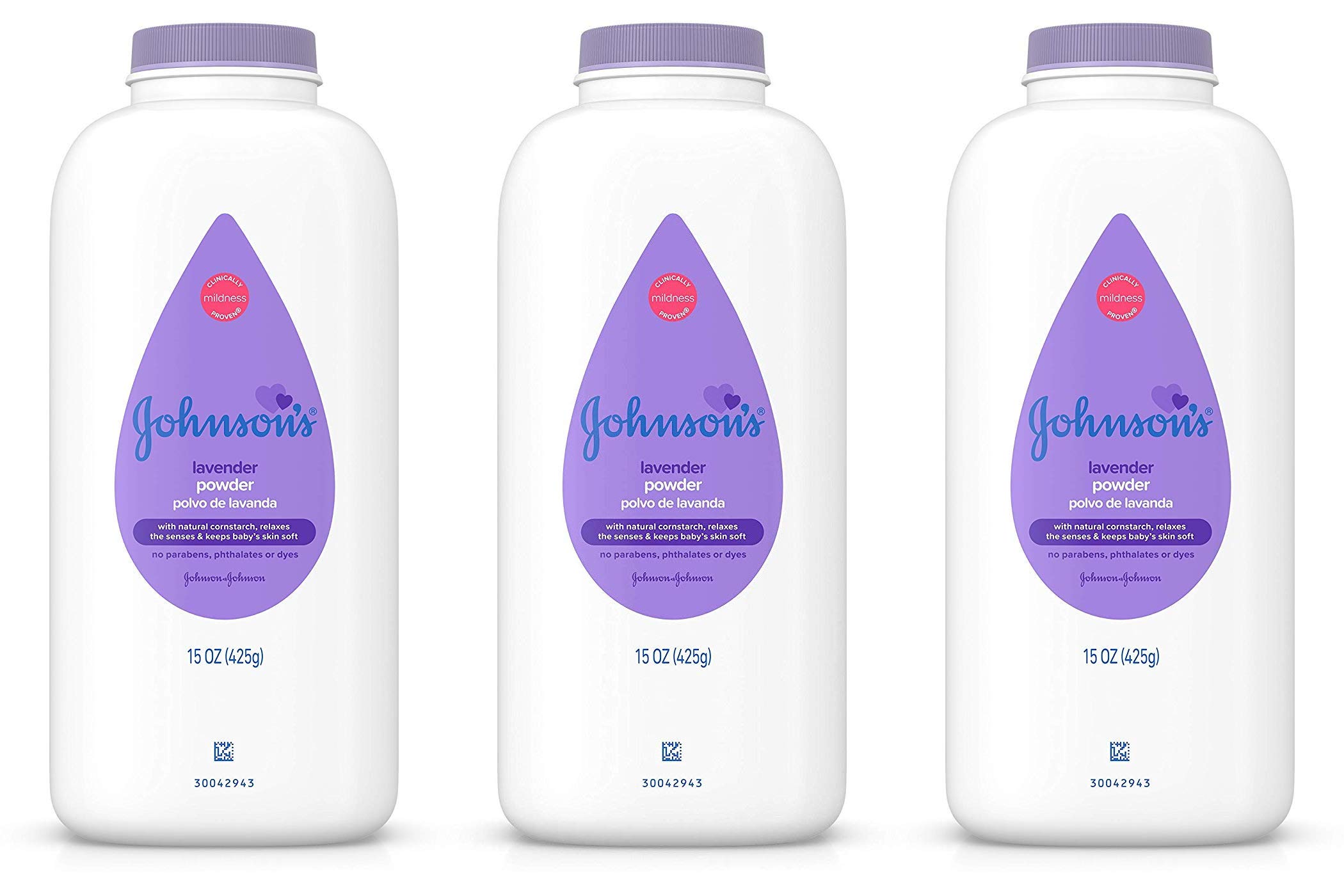 Johnsons Baby Powder Calming Lavender 15 Ounce (443ml) (3 Pack)