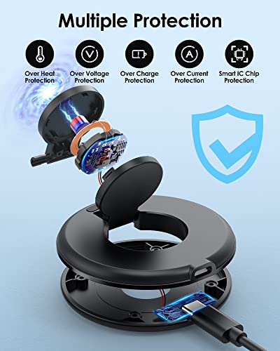 Charger Dock Compatible with Apple Watch, Foldable Magnetic Wireless Charging Station Stand with USB C Cable Accessories Compatible for iWatch Series Ultra/8/7/6/5/3/2/SE, Black