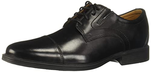 Clarks mens Whiddon Cap Oxford, Black Leather, 14 US