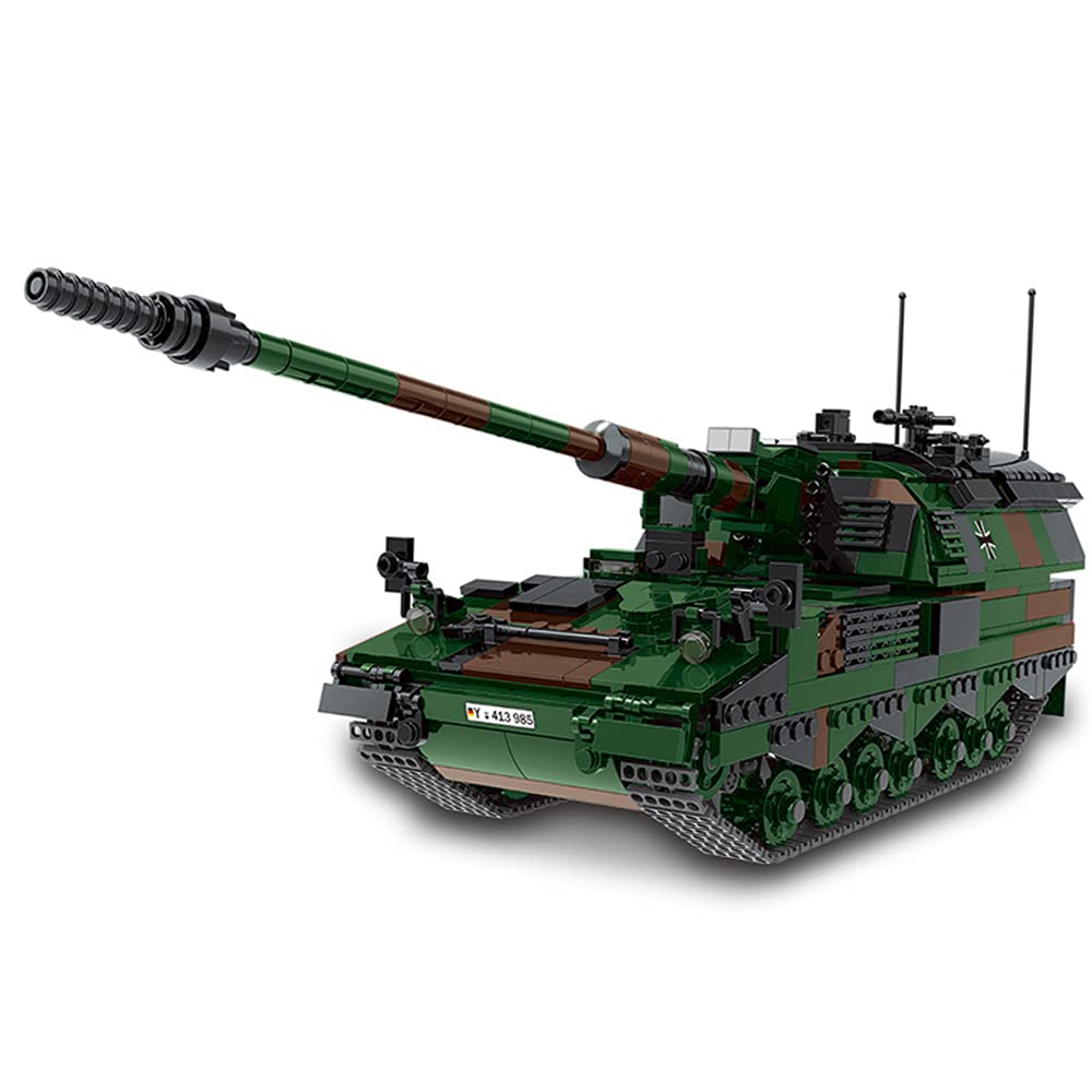MEOA Germany Military Building Sets 1345pcs Panzerhaubitze 2000 Self-Propelled Cannon Building Blocks Bricks Stem Toys for Boys