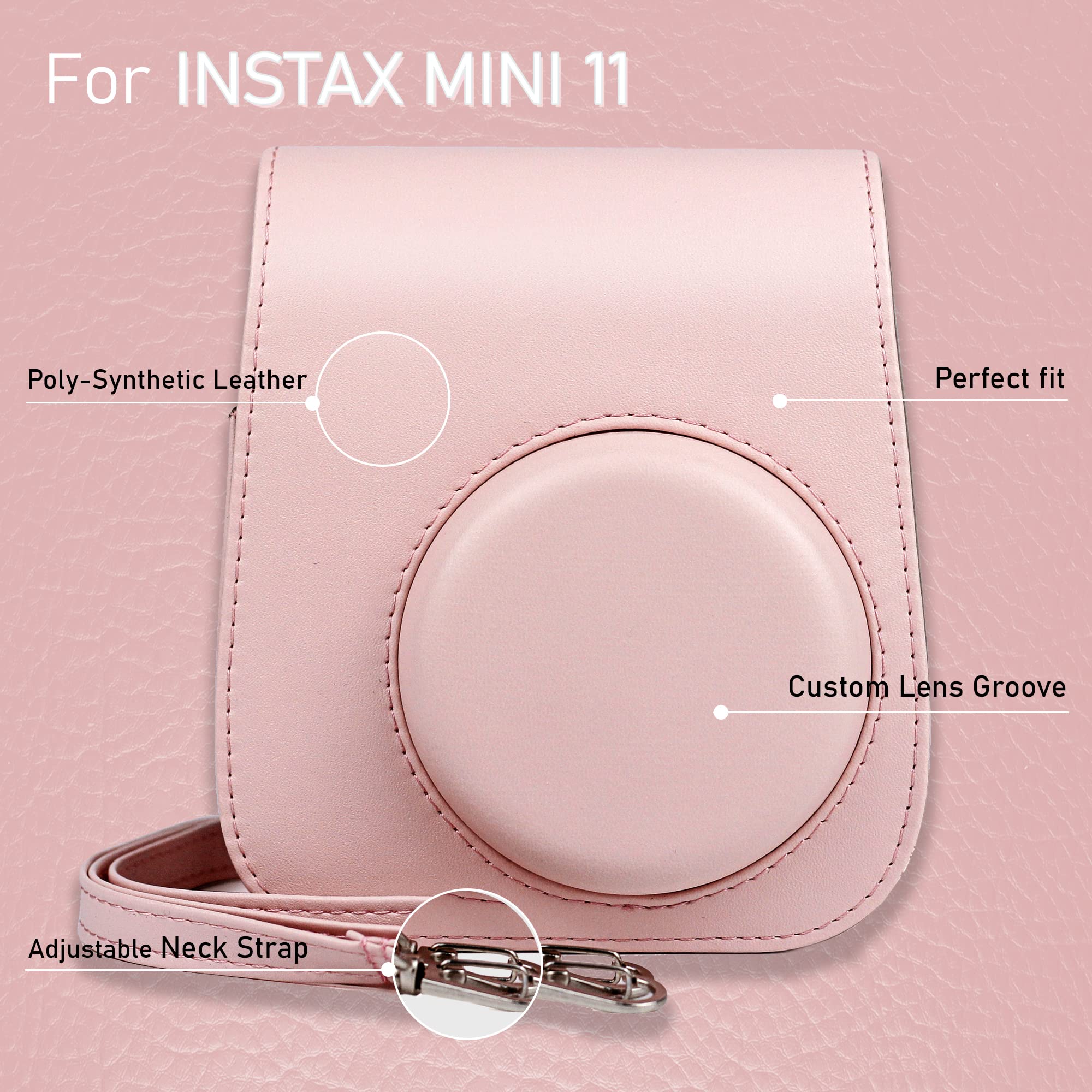 Fujifilm Instax Mini 11 Instant Camera - Sky Blue (16654762) 2X Fujifilm Instax Mini Twin Pack Instant Film (40 Sheets) + Protective Case + Photo Album - Instax Mini 11 Accessory Gift Bundle