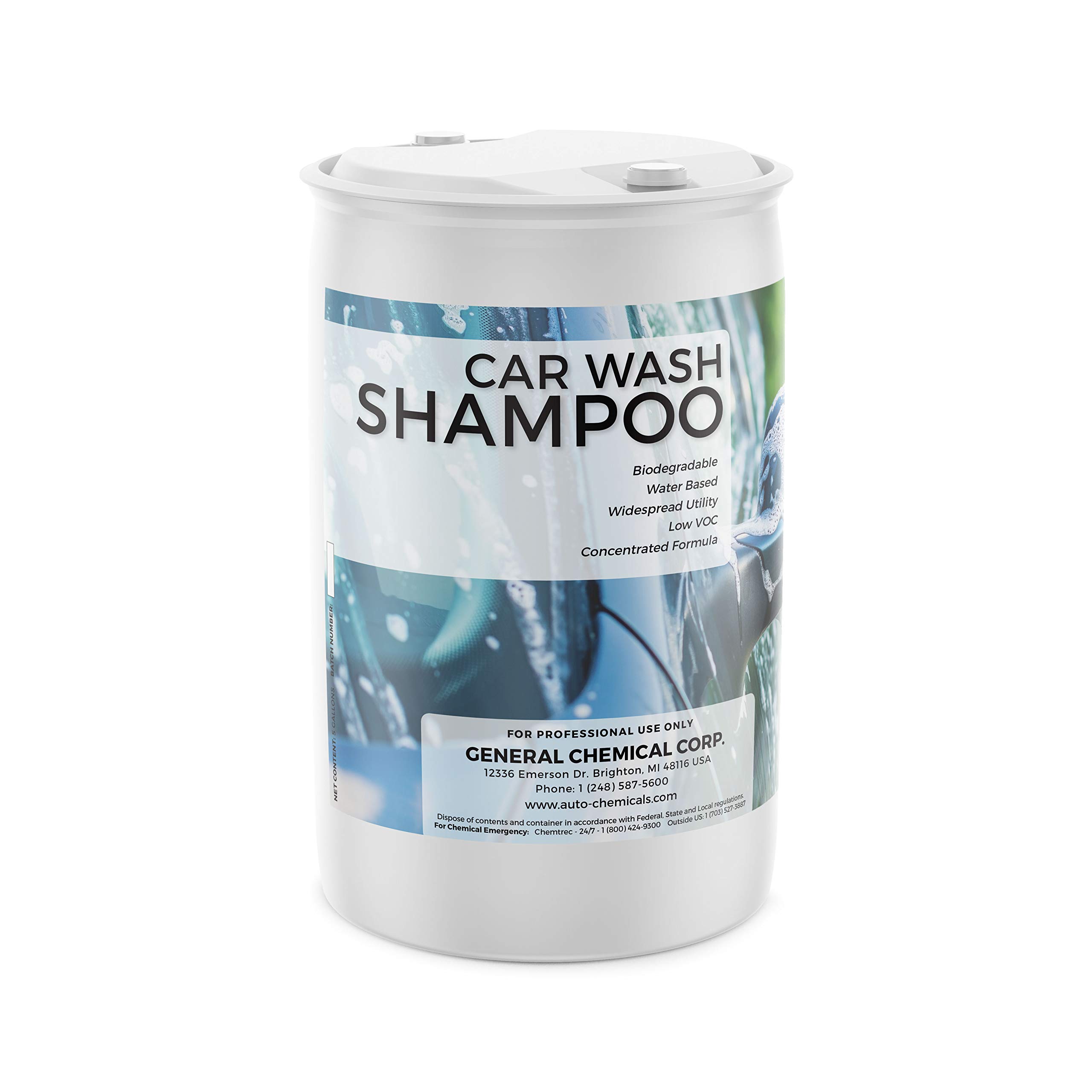 AutoGeneral Car Wash Shampoo - Concentrated Automotive Shampoo for Efficient Deep Clean & Shine of Car Exterior - Pre-Wax Wash For Auto Detailing - Foaming Soap - pH Balanced & Low VOC - 55 Gallon