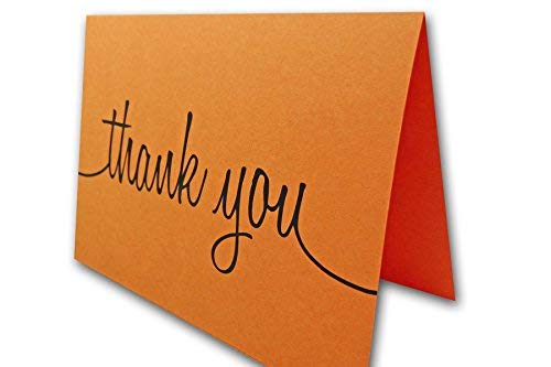 CutCardStock Thank You Note Cards & Envelopes - 25 cards and envelopes (Orange Fizz (Orange))