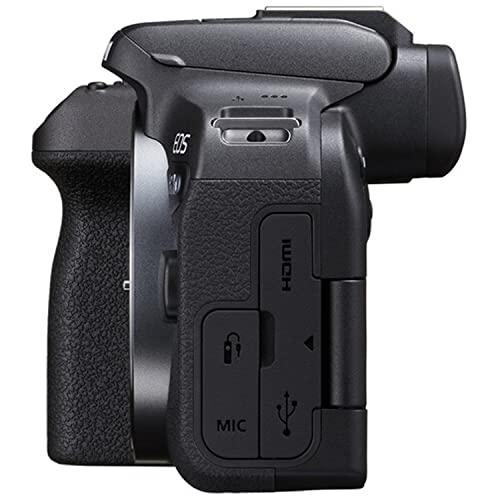 Canon EOS R10 Mirrorless Camera w/RF-S 18-45mm f/4.5-6.3 is STM + EF 75-300mm f/4-5.6 III Lens + 2X 64GB Memory + Case + Microphone + LED Video Light + More (35pc Bundle)