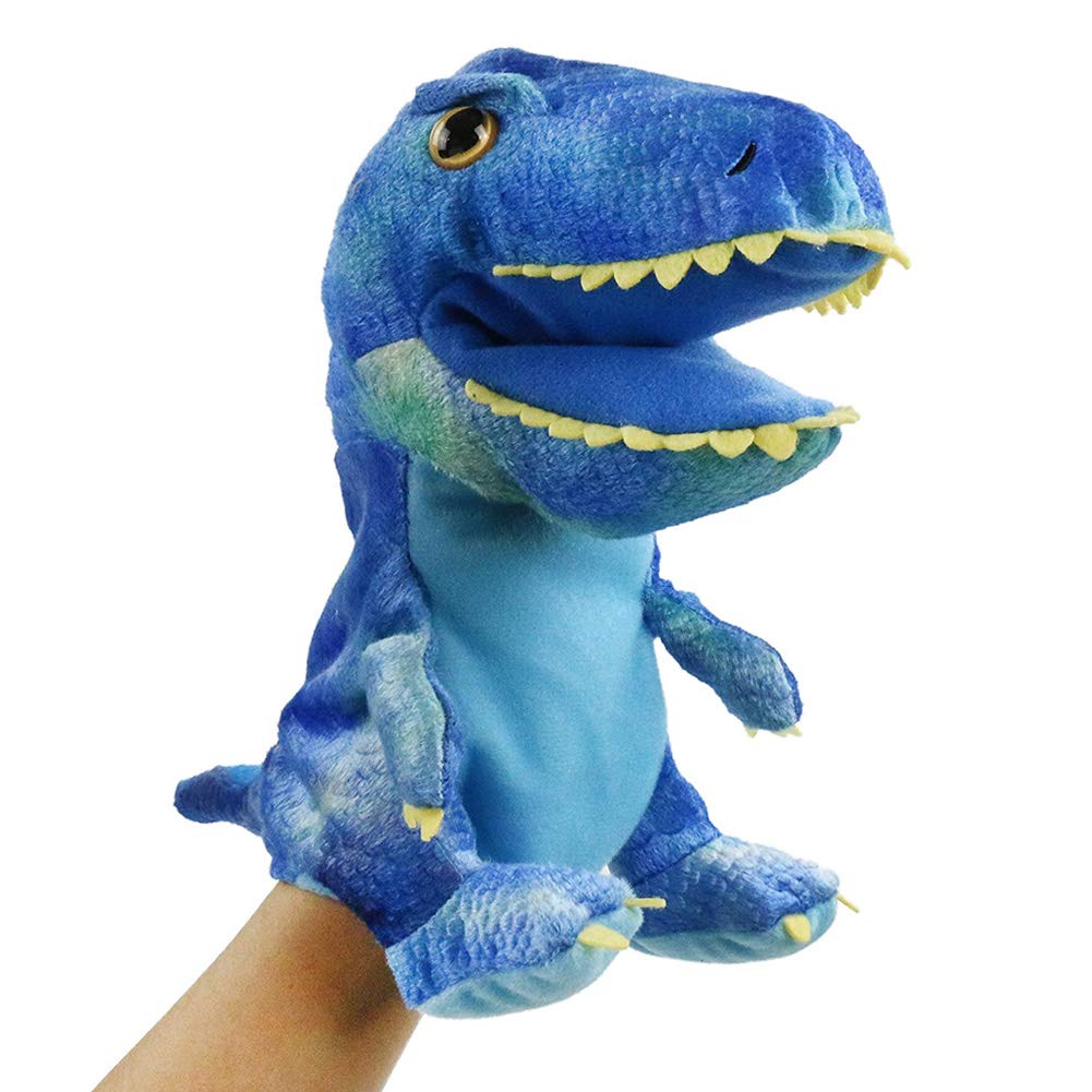 HooYiiok Plush Dinosaur Hand Puppets,Dinosaur Stuffed Animal Cute Soft Plush Toy Great Birthday Gift for Kids 11 inches Open Movable Mouth for Creative Role Play