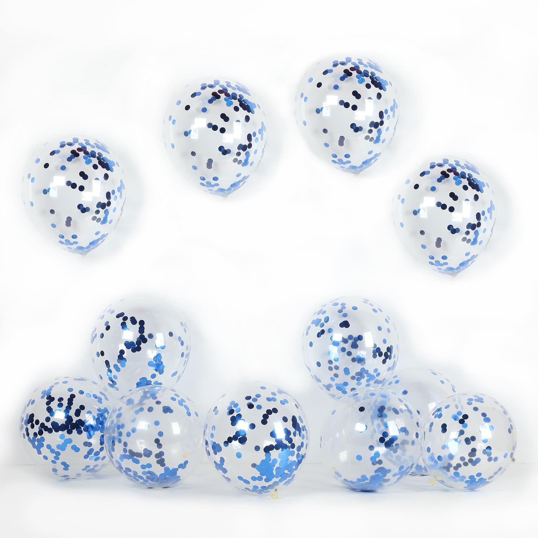 MYZSBRDM Blue Confetti Balloons,50 Pack Blue Confetti Balloons,12 inch Blue Confetti Balloons,Clear Balloons With Blue Confetti Inside,for Wedding Wedding Baby Shower Wedding Party Decoration.