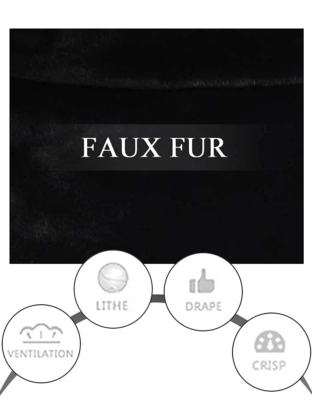 Aukmla Faux Fur Shawl Wedding Fur Wraps and Shawls Bridal Fur Stole Winter Cape Shrug for Brides and Bridesmaids (Black)
