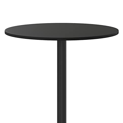 Flash Furniture 30'' Round Black Laminate Table Top with 22'' x 22'' Bar Height Table Base