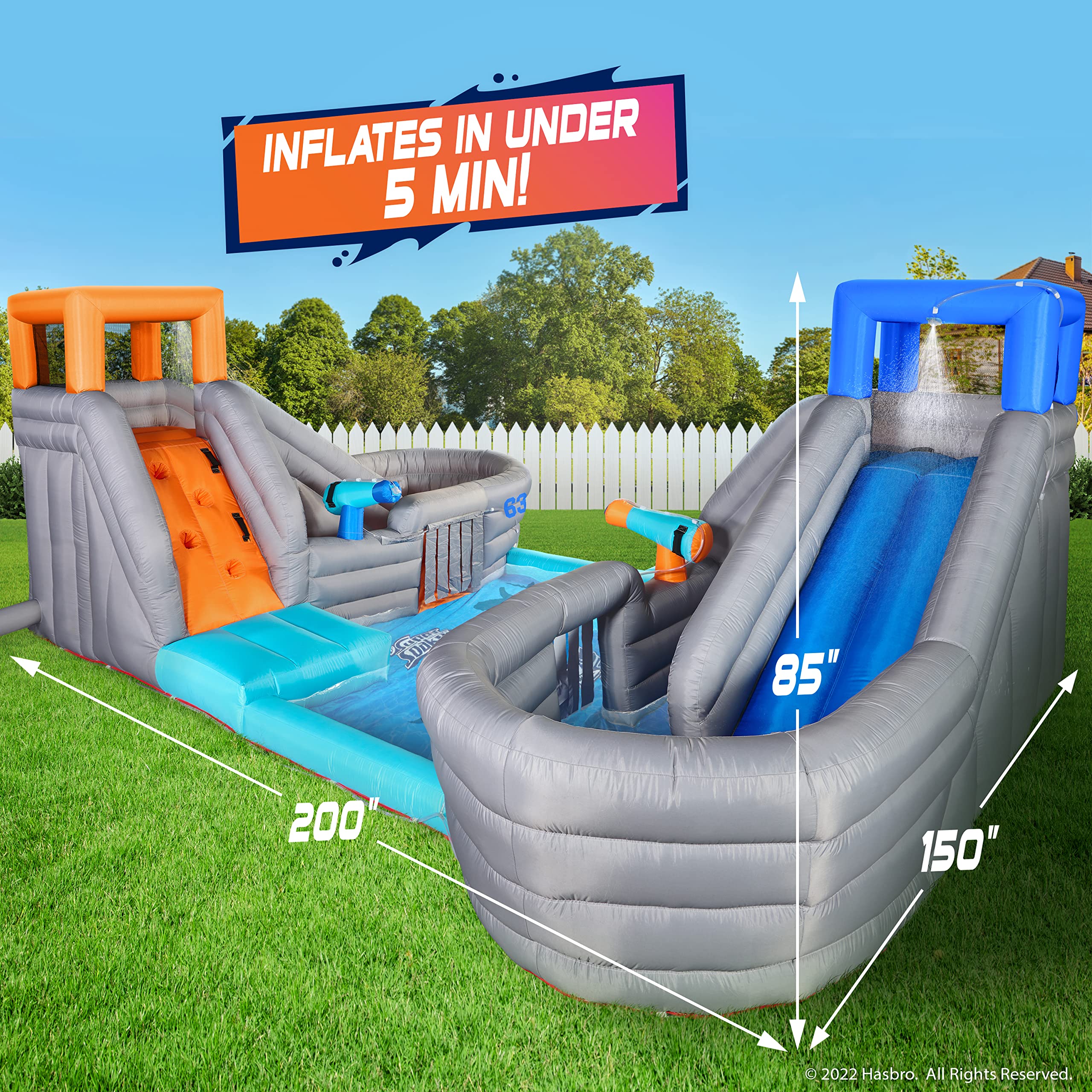 Hasbro Super Soaker Ultimate Water Park – Head to Head Battle Arena Mega Inflatable Bounce House for Ultimate Water Battles