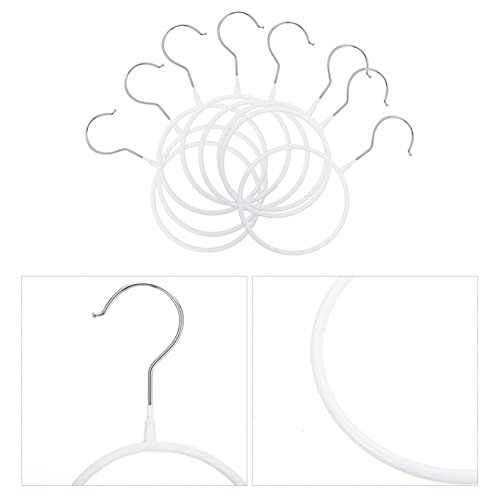 Cabilock 24pcs Circle Shawls Organizing Steel and for Organizer Hanger Wardrobe Belt Bathroom Save Neckties, Saver Pashminas Scarves, Clothes White Non Rack Scarf Clo Accessories
