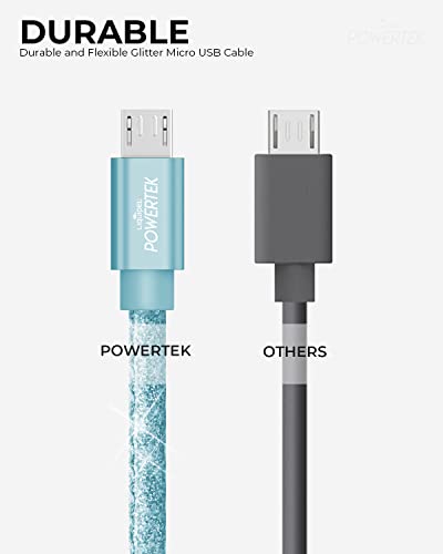 Micro USB Cable Android Charger, 6ft Fast Charging USB 2.0 A to Micro B Cable, Compatible with Samsung Galaxy S7 S6 Edge PS4 Xbox (Light Blue)