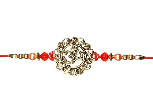 CHERKRAFT Rakhi Thread for Brother Men/Boy - Designer Rakhi with OM Symbol for Rakshabandhan (Pack of 1) (Design 2)