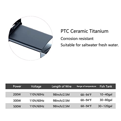 Carefree Fish Aquarium Heater PTC Ceramic Digital Double Heating Rods The Safest Most Accurate and Fastest Heater for Fish Tank 500W