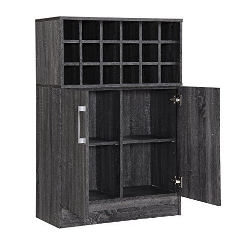 Christopher Knight Home Ridgecrest Mid-Century Modern Danish Styling Faux Wood Wine and Bar Cabinet, Sonoma Grey Oak