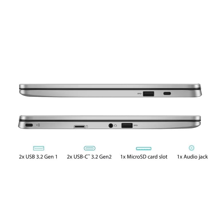 ASUS Flagship Chromebook 14 FHD Student Laptop, Intel Celeron N4020 Up to 2.8GHz, 4GB RAM, 192GB Storage (64GB eMMC+128GB MSD Card), Wi-Fi, Webcam, Bluetooth, Zoom Meeting, 10 Hours Battery, Chrome OS