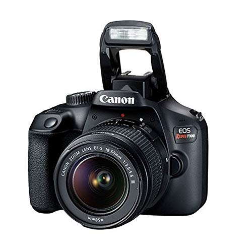 Canon Rebel T100 / EOS 4000D DSLR Camera w/EF-S 18-55mm F/3.5-5.6 Zoom LensĀ + 64GB Memory, Case, Tripod, Flash, and More (31pc Bundle) (Renewed)