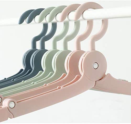 CHMHY 6 Pcs Folding Clothes Hangers, Travel Clothes Hanger Portable Folding Clothes Hangers and Save Space for Both Family and Travel Use