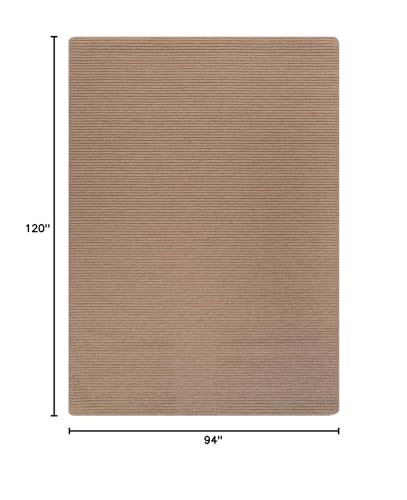 Beverly Rug Non-Slip Modern Rug 8x10 Solid Traditional Rubber Backing Machine Washable Soft Thin Indoor Area Rugs for Living Room Stain Resistant Non Shedding Casual Carpet (8 x 10 Beige)
