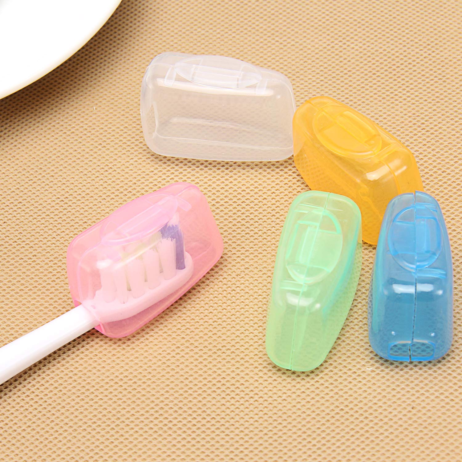 Senkary 20 Pieces Toothbrush Cap Covers Toothbrush Head Protector Case for Travel or Home, 5 Colors