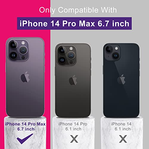 DEENAKIN Compatible with iPhone 14 Pro Max Case with Screen Protector,Soft Flexible Silicone Rubber Cover for Women Girls,Slim Fit Shockproof Protective Phone Case 6.7" Hot Pink