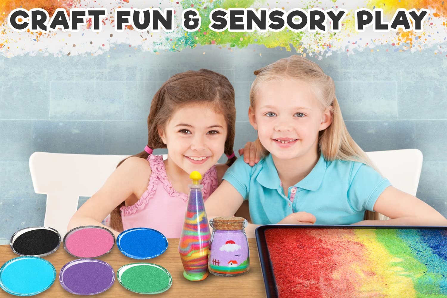 CuteyCo Crafty Sand Pack - 3 Colors: 3 lbs of Vibrant Craft Sand & Play Sand: Red, White, and Blue