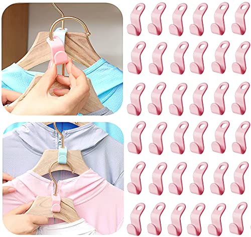 Clothes Hanger Connector Hooks 60 Pcs Hangers Space Saving Closet Hanger Plastic Hooks for Family or Clothing Shop Organizer Hangers Accessory
